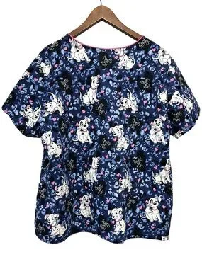 Disney | Tops | Disney 1 Dalmatians Spots Of Fun Scrub Top Xxl Cotton ...